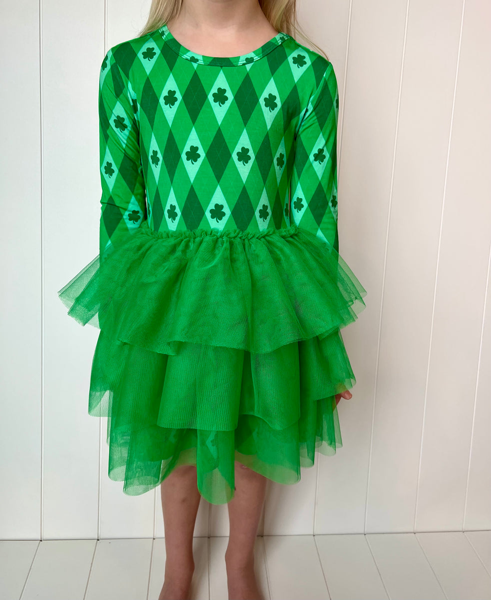 Diamond Shamrock Dress with layered tulle – LaLaLogan